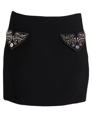 Versace Mini Skirt Size Virgin Wool - Black