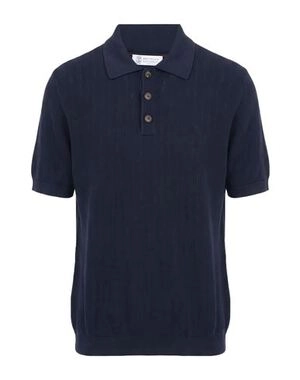 Brunello Cucinelli Man Sweater Navy Size 40 Cotton Navy