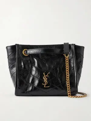 Saint Laurent Niki Matelassé Suede Shoulder Bag - Black