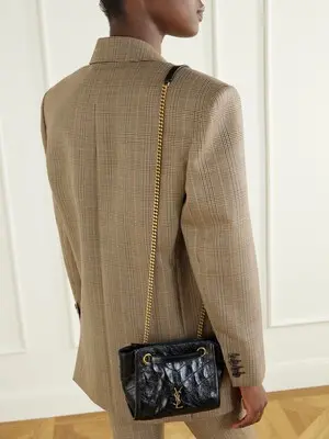 Saint Laurent Niki Matelassé Suede Shoulder Bag