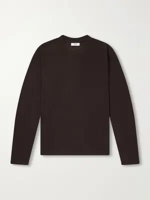 Nn07 Clive Waffle-knit Cotton And Modal-blend T-shirt - Brown