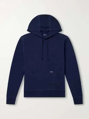 NOAH Logo-embroidered Cotton-jersey Hoodie - Navy