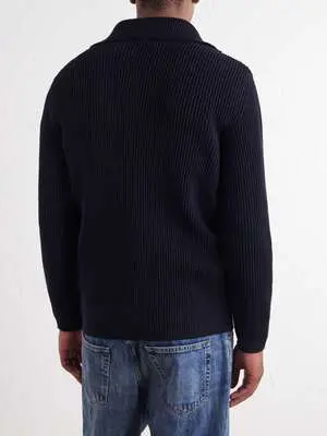 S.N.S. HERNING Fender Ribbed Wool Half-zip Sweater