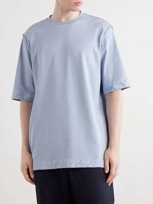 CASEY CASEY Felix Garment-dyed Cotton-jersey T-shirt - Blue