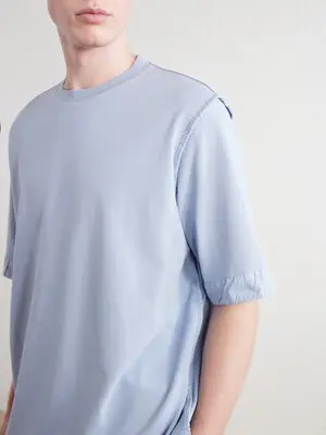 CASEY CASEY Felix Garment-dyed Cotton-jersey T-shirt - Blue
