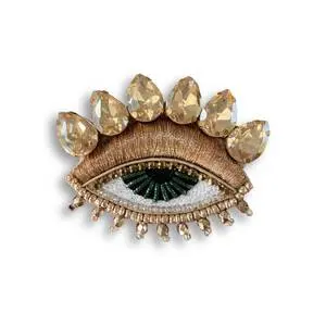 VETKA Eye Brooch With Crystals–gilded Gaze - Gold