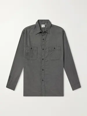 ORSLOW Checked Cotton And Tencel™ Lyocell-blend Flannel Shirt - Gray