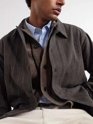 Nn07 Reed 50091 Striped Cotton-blend Overshirt