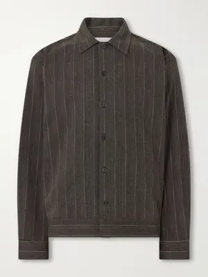 Nn07 Reed 50091 Striped Cotton-blend Overshirt