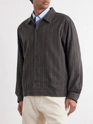 Nn07 Reed 50091 Striped Cotton-blend Overshirt