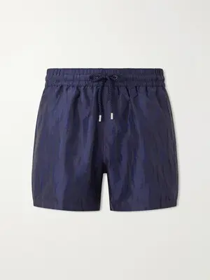 Frescobol Carioca Rio Straight-leg Mid-length Printed Recycled Swim Shorts - Blue
