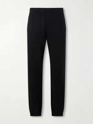 NILI LOTAN Enli Tapered Cotton-jersey Sweatpants - Black