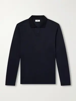 Nn07 Paul 3525 Organic Cotton-jersey Polo Shirt - Blue