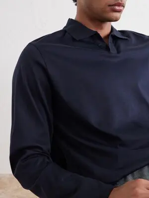 Nn07 Paul 3525 Organic Cotton-jersey Polo Shirt - Blue