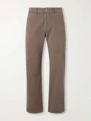 Nn07 Aden 1923 Straight-leg Organic Cotton-blend Twill Trousers - Brown