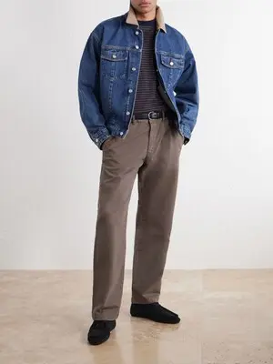 Nn07 Aden 1923 Straight-leg Organic Cotton-blend Twill Trousers - Brown