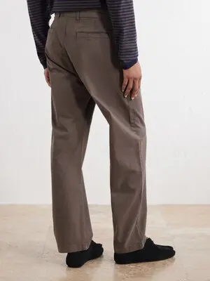 Nn07 Aden 1923 Straight-leg Organic Cotton-blend Twill Trousers - Brown