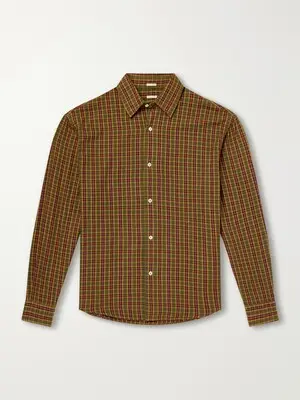 Massimo Alba Boxy Checked Cotton Shirt - Brown