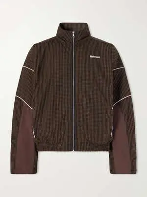 NAHMIAS Grid Checked Logo-embroidered Cotton Blouson Jacket - Brown