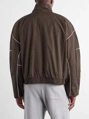 NAHMIAS Grid Checked Logo-embroidered Cotton Blouson Jacket