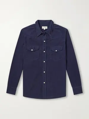 NILI LOTAN Travis Cotton-corduroy Shirt - Blue