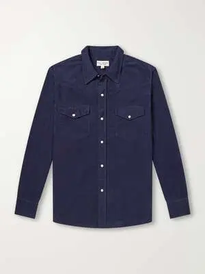 NILI LOTAN Travis Cotton-corduroy Shirt - Navy