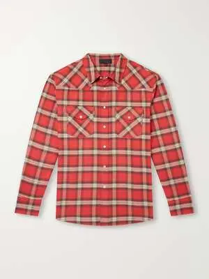 NILI LOTAN Travis Checked Cotton-flannel Shirt - Red