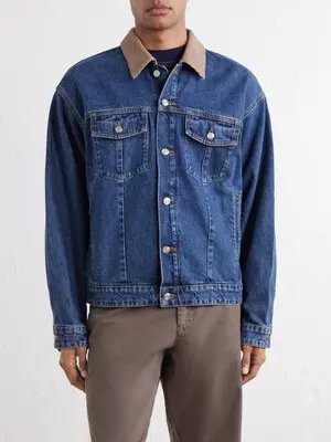 Nn07 Roy 1847 Organic Corduroy-trimmed Denim Jacket