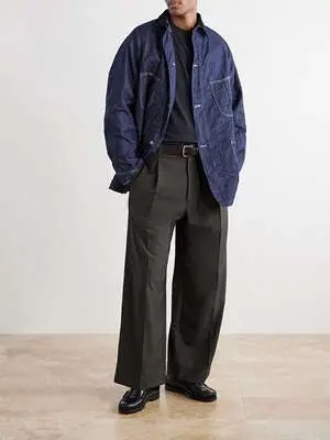 ORSLOW Corduroy-trimmed Denim Jacket