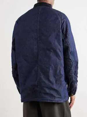 ORSLOW Corduroy-trimmed Denim Jacket