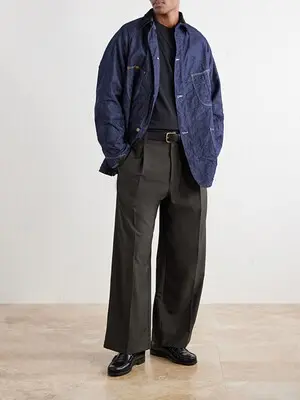 ORSLOW Corduroy-trimmed Denim Jacket