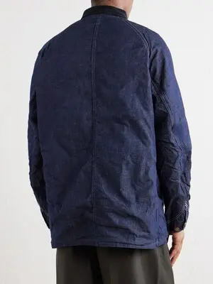 ORSLOW Corduroy-trimmed Denim Jacket