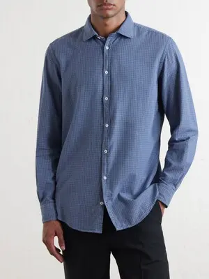 Massimo Alba Canary Checked Cotton-flannel Shirt