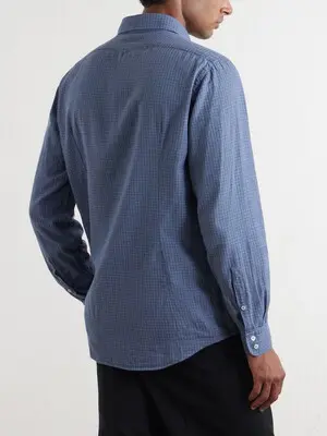 Massimo Alba Canary Checked Cotton-flannel Shirt