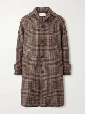 Officine Générale Hudson Prince Of Wales Virgin Wool Coat - Brown