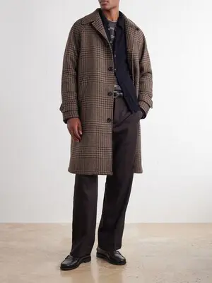 Officine Générale Hudson Prince Of Wales Virgin Wool Coat