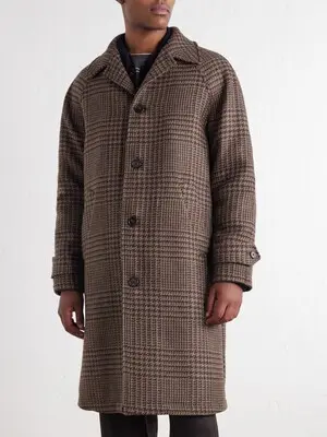 Officine Générale Hudson Prince Of Wales Virgin Wool Coat