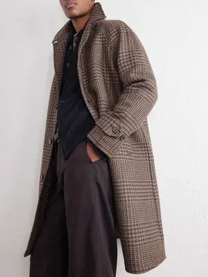 Officine Générale Hudson Prince Of Wales Virgin Wool Coat