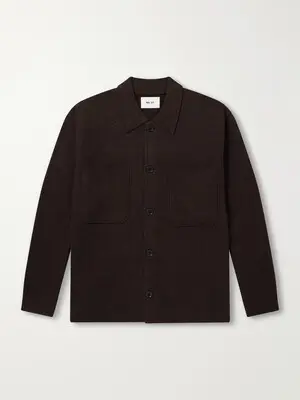 Nn07 Jonas 6398 Merino Wool Overshirt - Brown