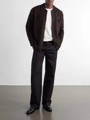 Nn07 Jonas 6398 Merino Wool Overshirt - Brown