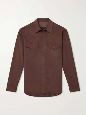 NILI LOTAN Travis Cotton-corduroy Shirt - Brown