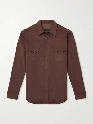 NILI LOTAN Travis Cotton-corduroy Shirt - Brown