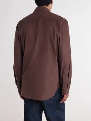 NILI LOTAN Travis Cotton-corduroy Shirt - Brown