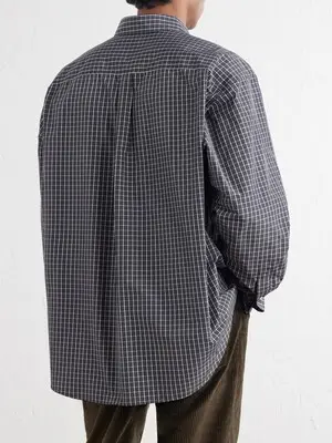Loewe Logo-embroidered Checked Shirt - Gray