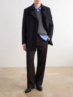 DE PETRILLO Double-breasted Virgin Wool Coat