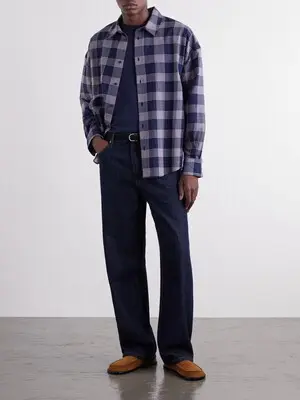 THE ELDER STATESMAN Checked Cotton Shirt