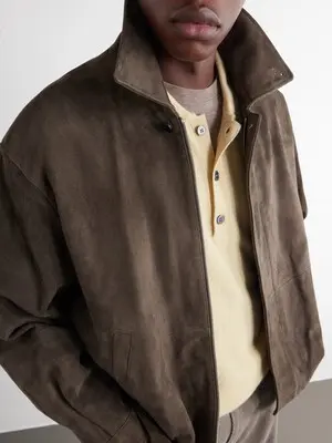 SSSTEIN Panelled Suede Blouson Jacket