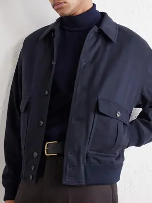 VALSTAR Colin Padded Cotton-twill Bomber Jacket - Blue