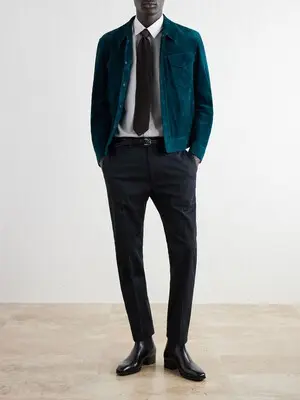 TOM FORD Classic-collar Printed Silk-satin Shirt