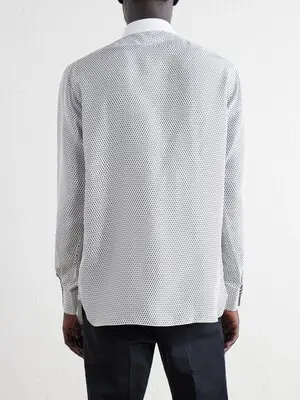 TOM FORD Classic-collar Printed Silk-satin Shirt